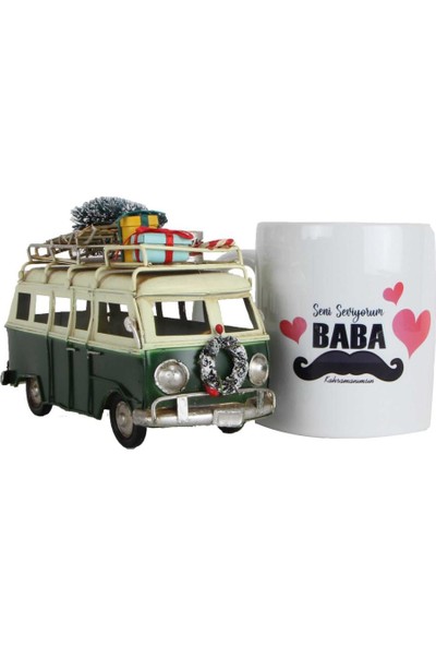 Hediyekanalı Babalar Günü Metal Vosvos Yeşil Minibüs Kahramanımsın Baba Kupa Hediyekanalı Babalar Günü Metal Vosvos Yeşil Minibüs Kahramanımsın Baba Kupa