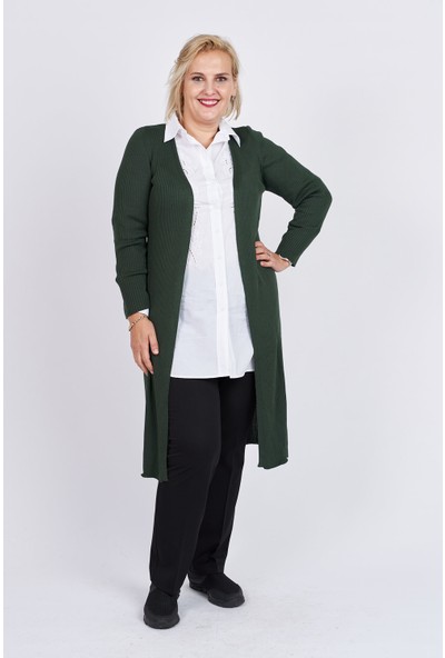 Büşra Kadın Önü Açık Yırtmaç Detaylı Uzun Hırka 3997259 Yeşil Büşra Kadın Önü Açık Yırtmaç Detaylı Uzun Hırka 3997259 Yeşil