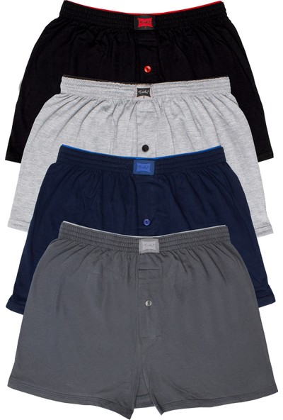 Tutku Karışık 4'lü Erkek Penye Havlu Bel Düz Boxer Tutku Karışık 4'lü Erkek Penye Havlu Bel Düz Boxer