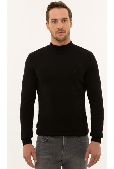 Pierre Cardin Erkek Siyah Slim Fit Yarım Balıkçı Yaka Triko Kazak 50227091-Vr046 Pierre Cardin Erkek Siyah Slim Fit Yarım Balıkçı Yaka Triko Kazak 50227091-Vr046