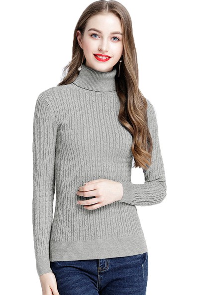 Beauty Life Yeni Kadın Büküm Örme Kazak Katı Balıkçı Yaka Uzun Beauty Life Yeni Kadın Büküm Örme Kazak Katı Balıkçı Yaka Uzun