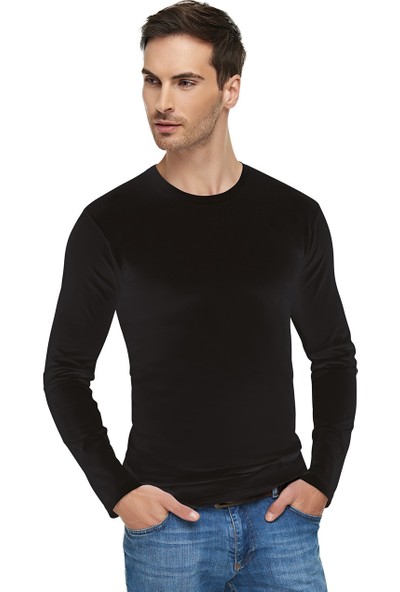 Tutku Elit 3 Adet Siyah Renk Uzun Kollu Fanila