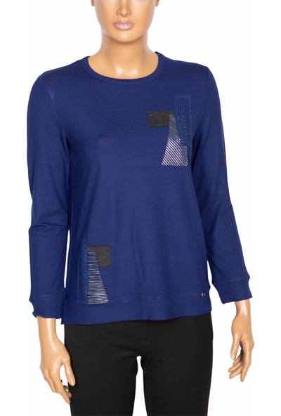 Defrina Geo. Kombinli Saks Bluz Defrina Geo. Kombinli Saks Bluz