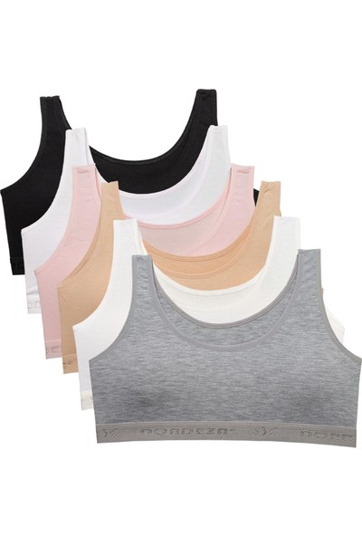 Dondeza 6'lı Genç Kız Pedli Kalın Askı Düz Alıştırma Ilk Sütyen