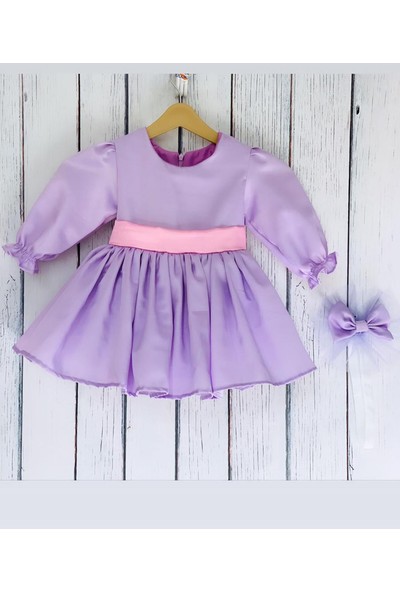 Ellussi Kabarık Lila Özel Kesim Elbise