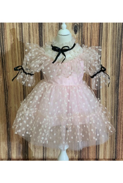 Ellussi Özel Flog Tül Pamuk Noktali Özel Abiye