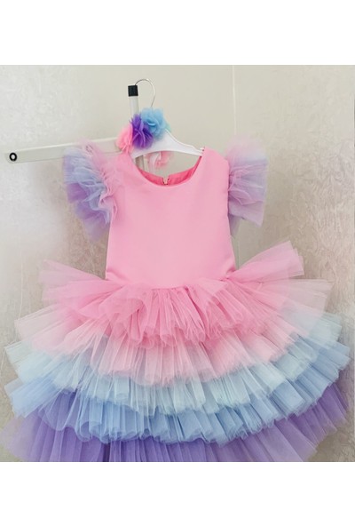 Ellussi Unicorn Lux Model-Renkli Elbise