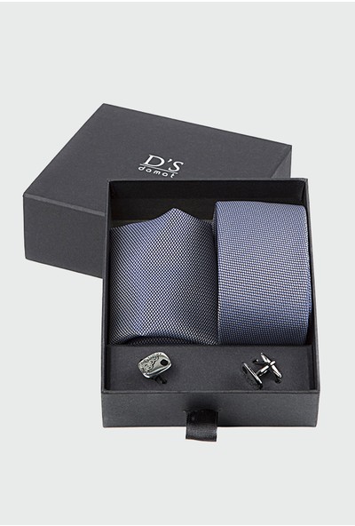 Ds Damat Standart Kravat Mendil Kol Düğmesi Kravat-mendil Set