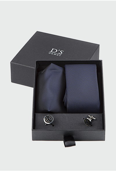 D'S Damat Standart Kravat Mendil Kol Düğmesi Kravat-mendil Set