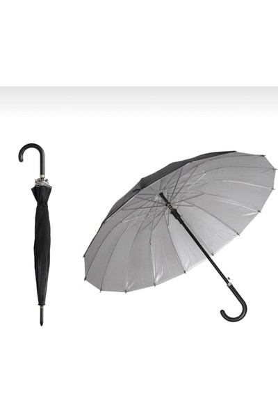 Modalucci Unisex Siyah Bastonlu Şemsiye