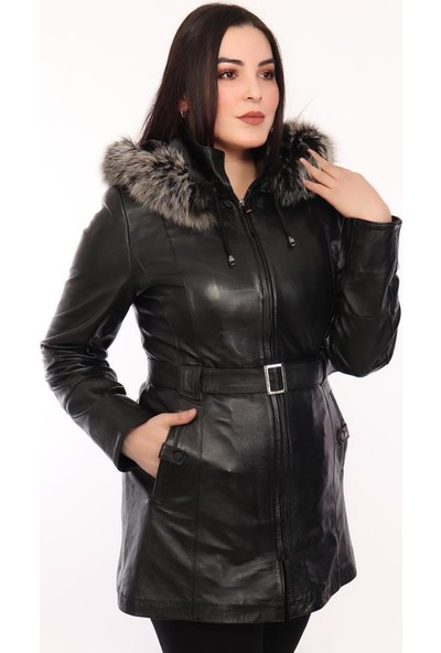 Deri Mont Mia Siyah Kadın Deri Ceket