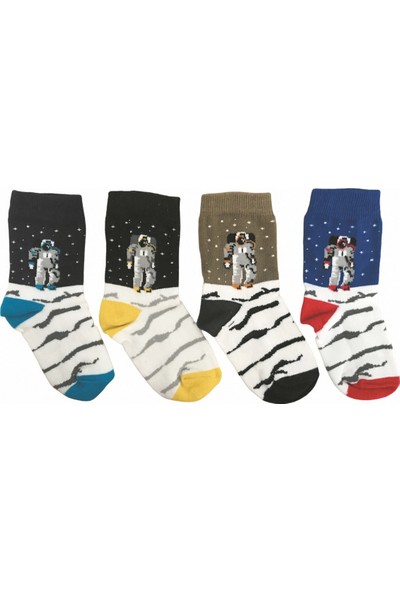 Bisocks Astronot Desenli Kız Erkek Çocuk Yumuşak 4'lü Çorap Bisocks Astronot Desenli Kız Erkek Çocuk Yumuşak 4'lü Çorap