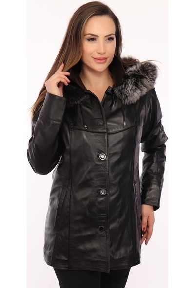 Deri Mont Lara Siyah Kadın Deri Ceket