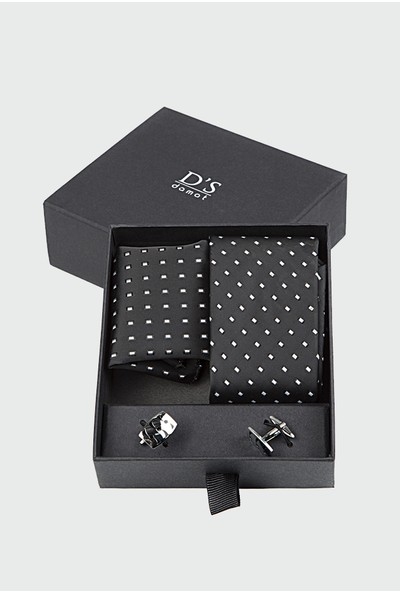 Ds Damat Standart Kravat Mendil Kol Düğmesi Kravat-mendil Set