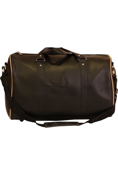 DB Seyahat ve Spor Çantası Suni Deri Siyah Krem Fitilli