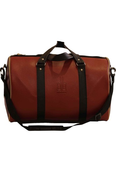 DB Seyahat ve Spor Çantası Suni Deri Bordo Kırmızı Krem Fitilli DB Seyahat ve Spor Çantası Suni Deri Bordo Kırmızı Krem Fitilli