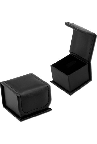 Gül Endam Siyah Renk Deri Yüzük Kutusu Gül Endam Siyah Renk Deri Yüzük Kutusu