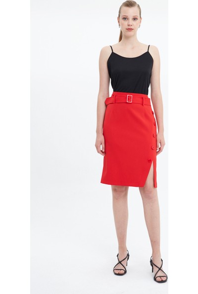 Fever Kadın Düğme Detaylı Etek Fever Kadın Düğme Detaylı Etek