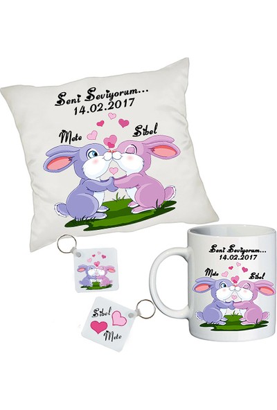 Biresimden Aşık Tavşanlar 14 Şubat Sevgililer Günü Hediye Seti Biresimden Aşık Tavşanlar 14 Şubat Sevgililer Günü Hediye Seti