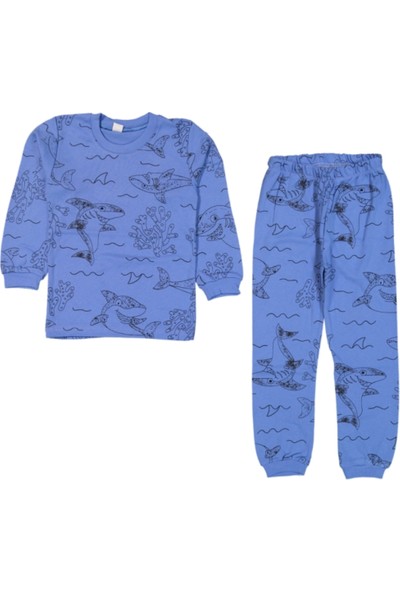 Neşelibebek 1165013 Unisex Köpek Balığı Baskılı Pijama Takımı