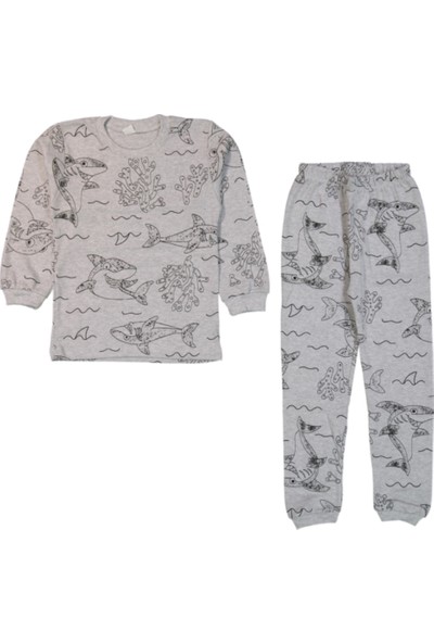 Neşelibebek 1165013 Unisex Köpek Balığı Baskılı Pijama Takımı