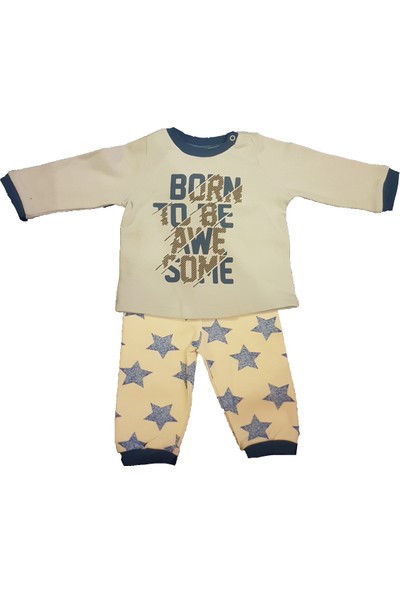 Neşelibebek FBBRS3313 Unisex Born To Be Awesome Muhteşem Olmak Için Doğmuş Pijama Takımı