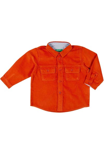 United Colors Of Benetton Çift Cepli Kadife Gömlek