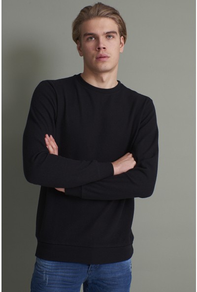 Tena Moda Erkek 101-Siyah Bisiklet Yaka Basic Sweatshirt Tena Moda Erkek 101-Siyah Bisiklet Yaka Basic Sweatshirt