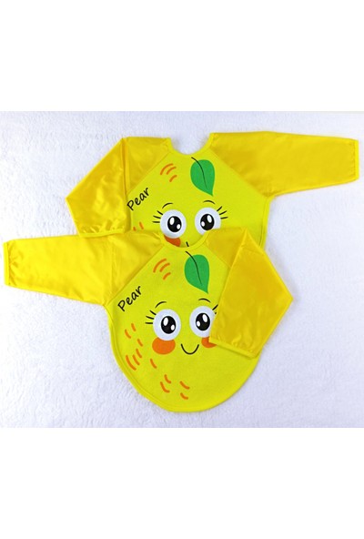 Buude Armut Motif Kollu Bebek Mama Önlüğü 2'li Ekonomik Set