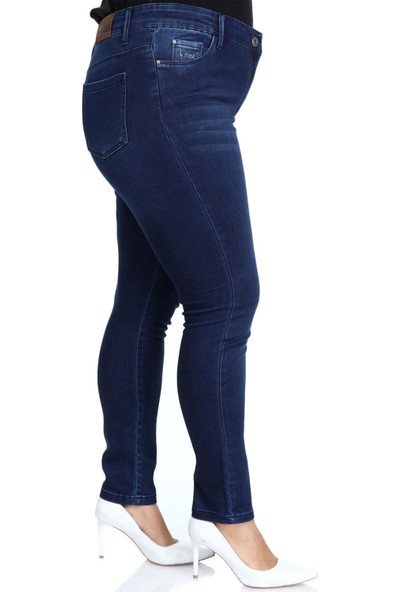 Hanezza Büyük Beden Slim Fit Yüksek Bel Kot Pantolon Hanezza Büyük Beden Slim Fit Yüksek Bel Kot Pantolon