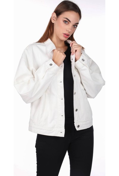 Blue White Kadın Ekru Ceket Ekru XL