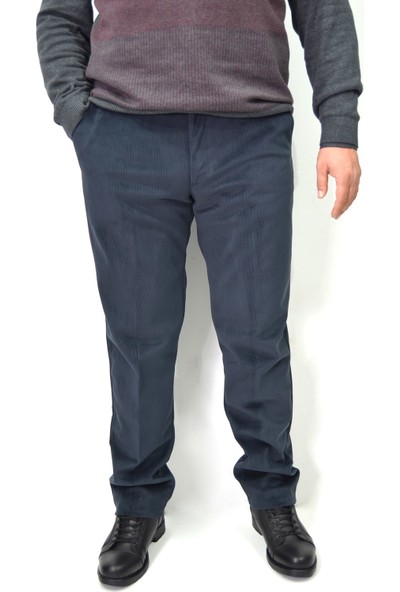 Klasik Orta Yaş Üstü Fitilli Likralı Kadife Pantolon