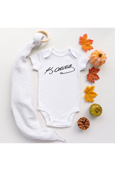 Happy Onesie Co Atatürk İmza Çıtçıtlı Bebek Body