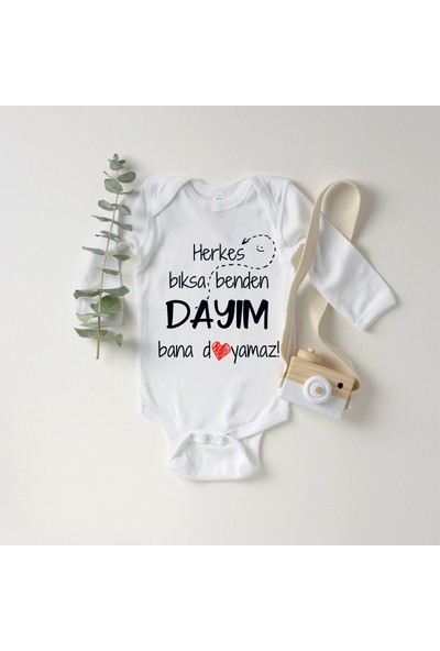 Happy Onesie Co Dayım Bana Doyamaz Çıtçıtlı Bebek Body