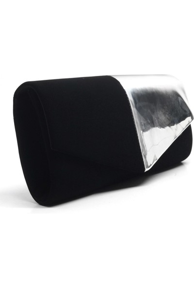 N Trend Siyah-Gümüş Ayna Askılı Abiye Portföy El Çantası