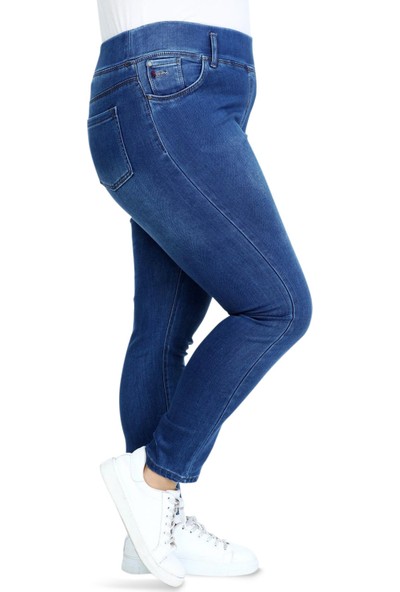 Hanezza Büyük Beden Kalın Lastikli Kemer Slim Fit Kot Pantolon Hanezza Büyük Beden Kalın Lastikli Kemer Slim Fit Kot Pantolon