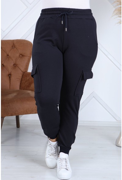 Rmg Paçası Lastikli Cep Detaylı Büyük Beden Lacivert Eşofman Altı Rmg Paçası Lastikli Cep Detaylı Büyük Beden Lacivert Eşofman Altı