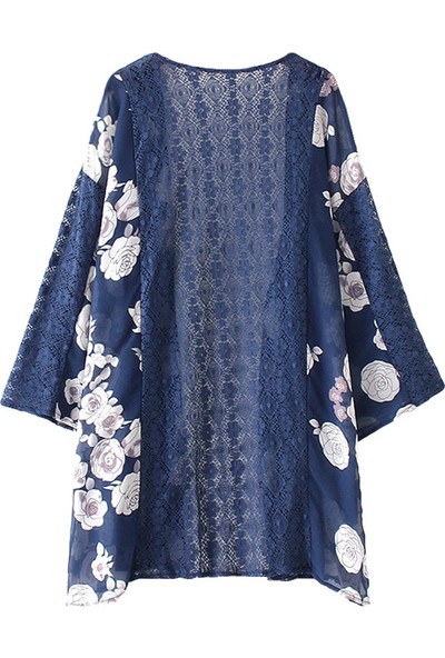 Buyfun Kadın Şifon Çiçek Baskılı Kimono (Yurt Dışından)