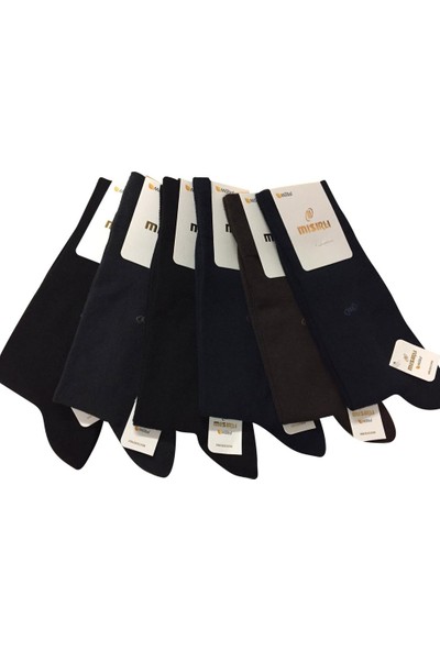 Mısırlı 12 Adet Bambu Düz Erkek Çorap Karışık Renk