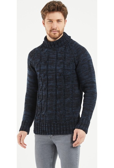 Tarz Cool Erkek Lacivert-Siyah Triko Kazak -TRZCM3418R09 Tarz Cool Erkek Lacivert-Siyah Triko Kazak -TRZCM3418R09
