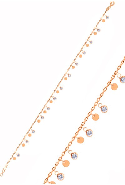 Söğütlü Silver Gümüş Rose Zirkon Taşlı Pullu Halhal Söğütlü Silver Gümüş Rose Zirkon Taşlı Pullu Halhal