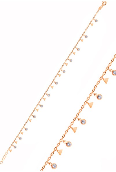 Söğütlü Silver Gümüş Rose Zirkon Taşlı Üçgen Pullu Halhal Söğütlü Silver Gümüş Rose Zirkon Taşlı Üçgen Pullu Halhal