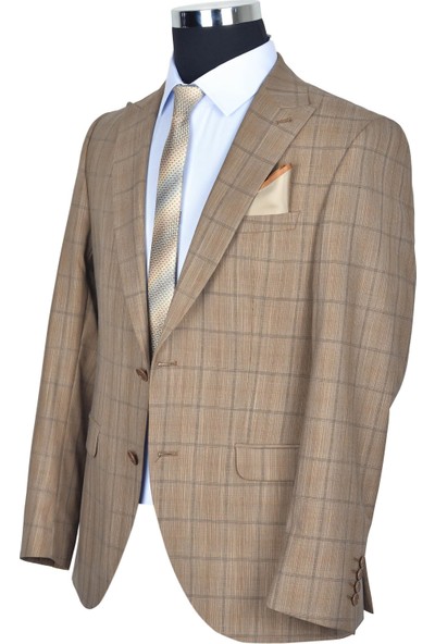 Baggi Erkek Slim Fit Ekose Takım Elbise