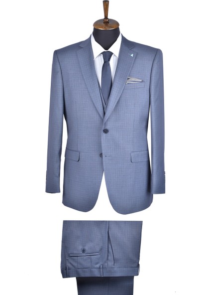 Baggi Erkek Regular Fit Desenli Yelekli Takım Elbise Baggi Erkek Regular Fit Desenli Yelekli Takım Elbise