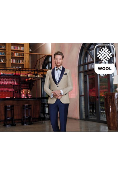 Baggi Erkek Slim Fit Düz Yelekli Smokin Baggi Erkek Slim Fit Düz Yelekli Smokin