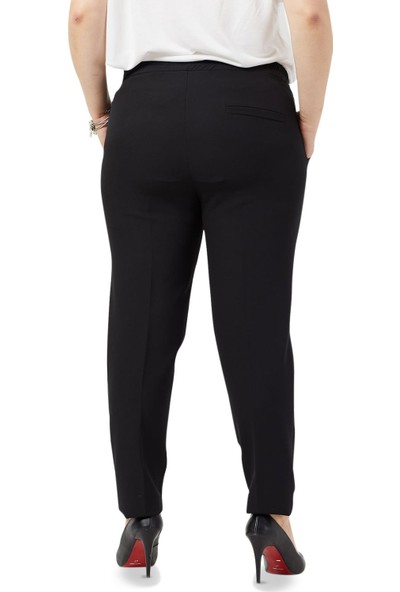 Beli Lastikli Büyük Beden Yan Cep Filatolu Kalem Pantolon