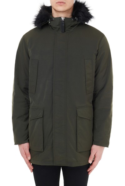 Armani Exchange Yakası Suni Kürklü Kapüşonlu Erkek Kaban 6HZK39 Znnyz 1851