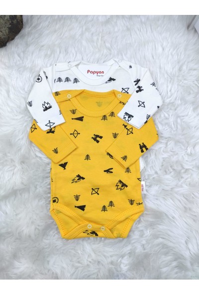 Papyon Baby Kids Kamp Desenli Erkek Bebek Uzun Kol 2'li Zıbın Çıtçıtlı Badi Set 0-36 Ay Papyon Baby Kids Kamp Desenli Erkek Bebek Uzun Kol 2'li Zıbın Çıtçıtlı Badi Set 0-36 Ay