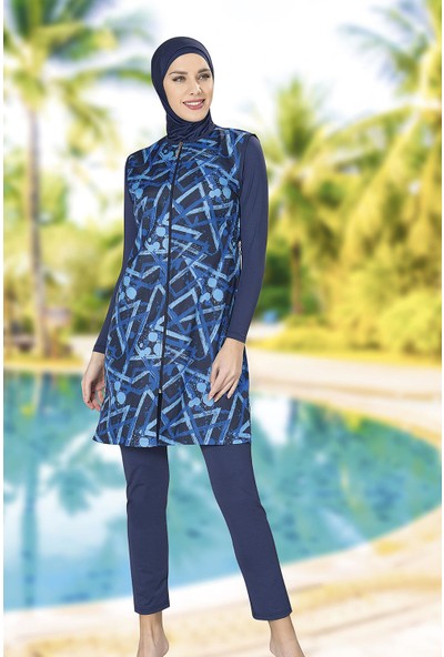 Forum Fashion Ladytes Yelekli Tam Kapalı Tesettür Mayo Forum Fashion Ladytes Yelekli Tam Kapalı Tesettür Mayo