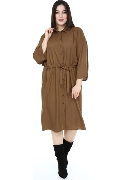 Moda Minerva Kahverengi Renk Büyük Beden Tunik 1K4217BD Moda Minerva Kahverengi Renk Büyük Beden Tunik 1K4217BD